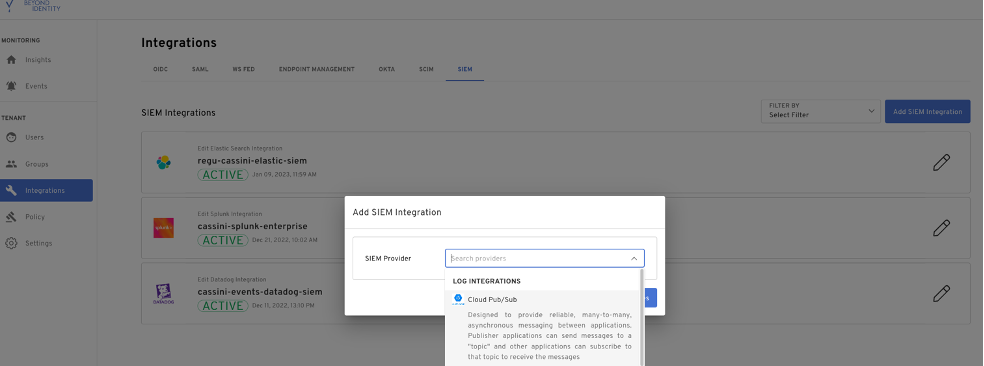 Beyond Identity Events Data integration with Google PubSub – Beyond Identity