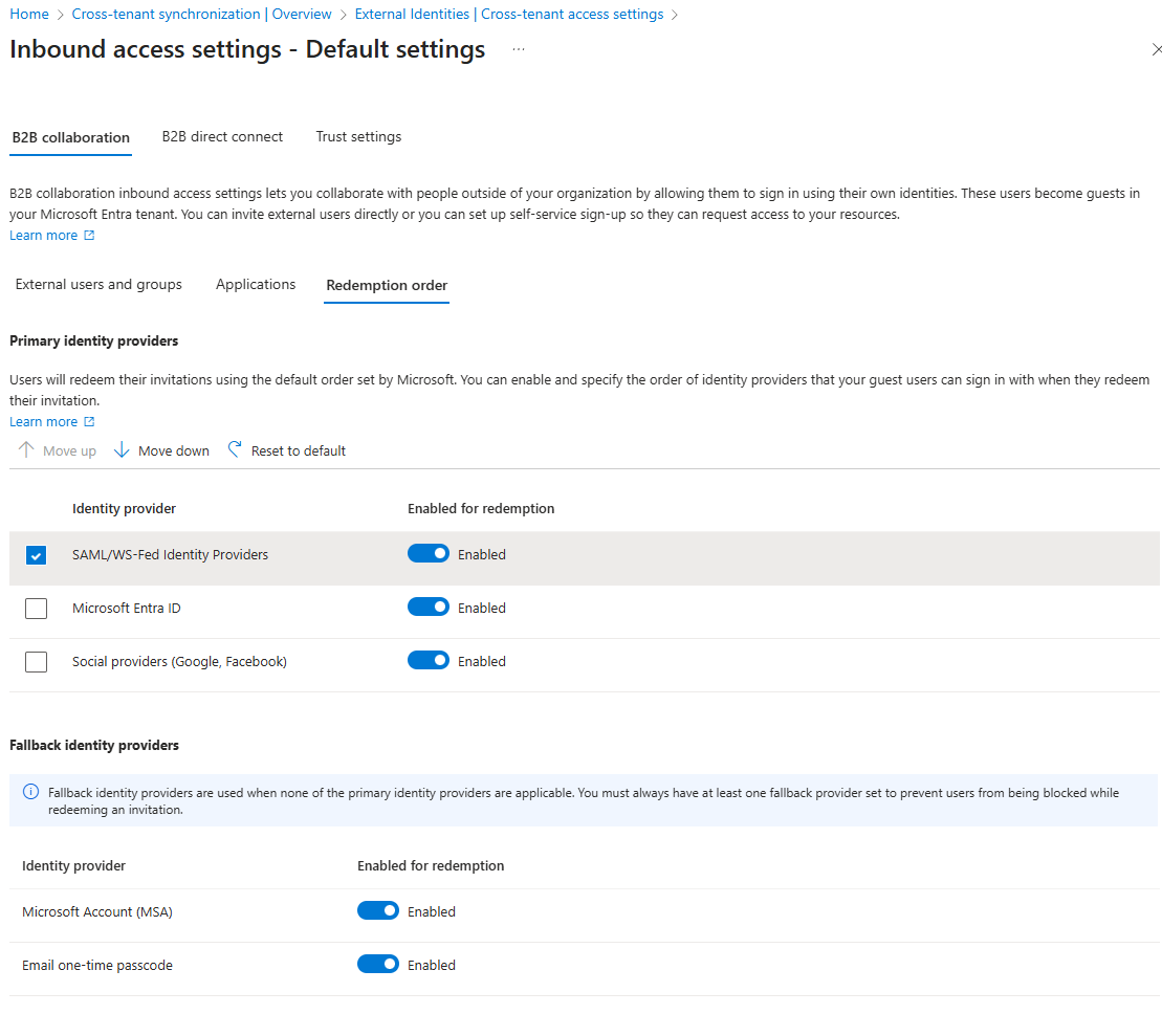 Setting up 'Cross-Tenant Auth' in Azure to allow login from multiple federated azure domains ...